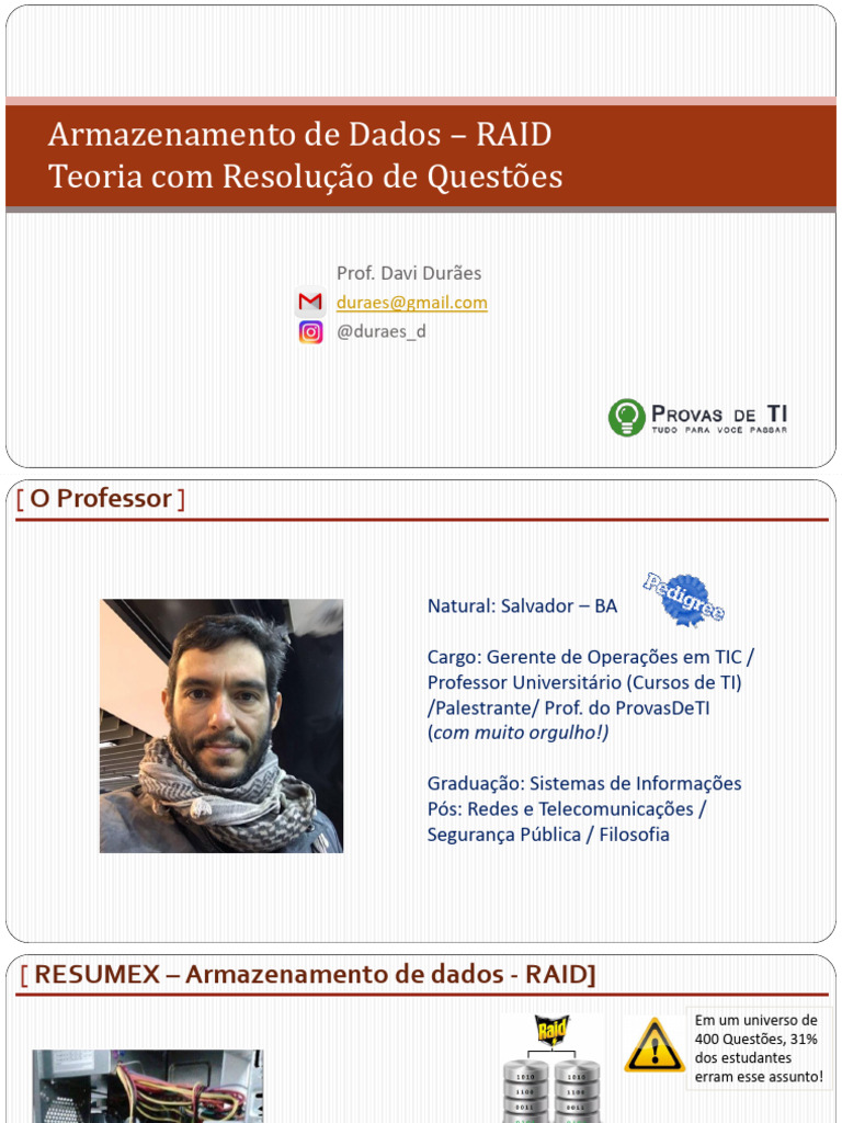 Guia Completo de RAID para Estudantes | PDF | Drive de disco rígido ...