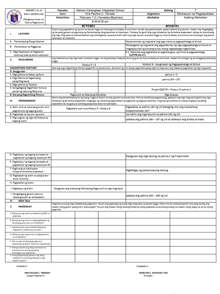 Esp 7 3RD Quarter | PDF