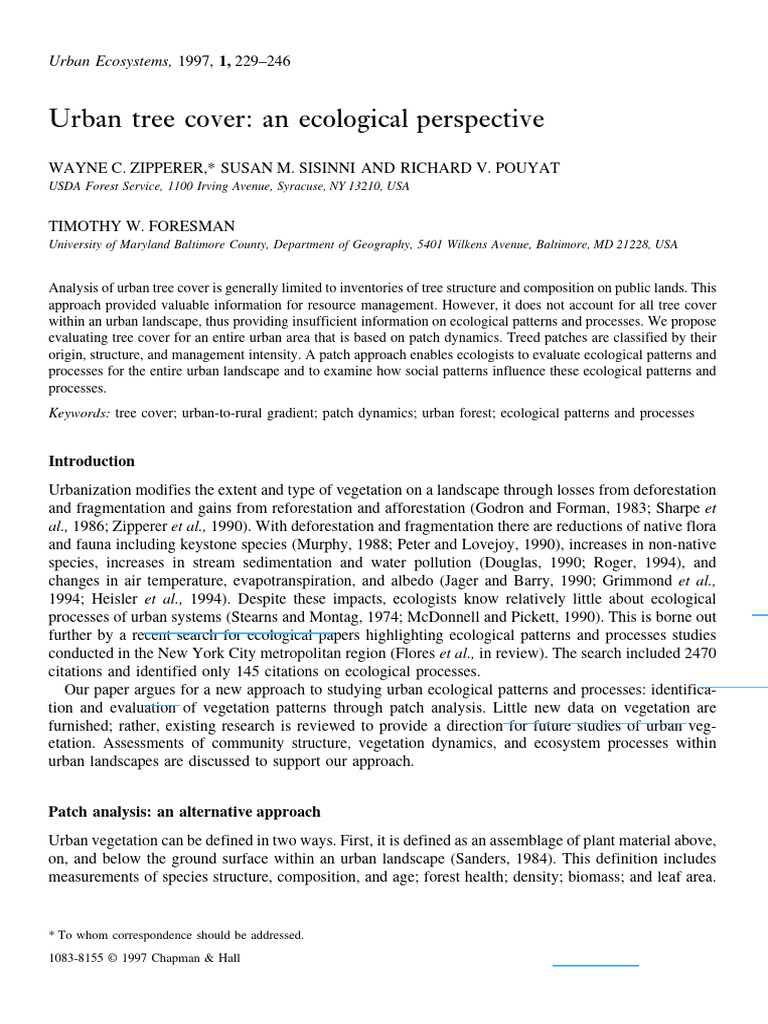 Urban Tree Cover An Ecological Perspecti | PDF | Ecology | Invasive Species
