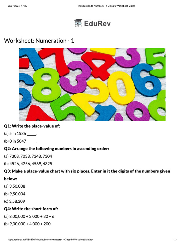 Large Numbers Worksheet 2 | PDF