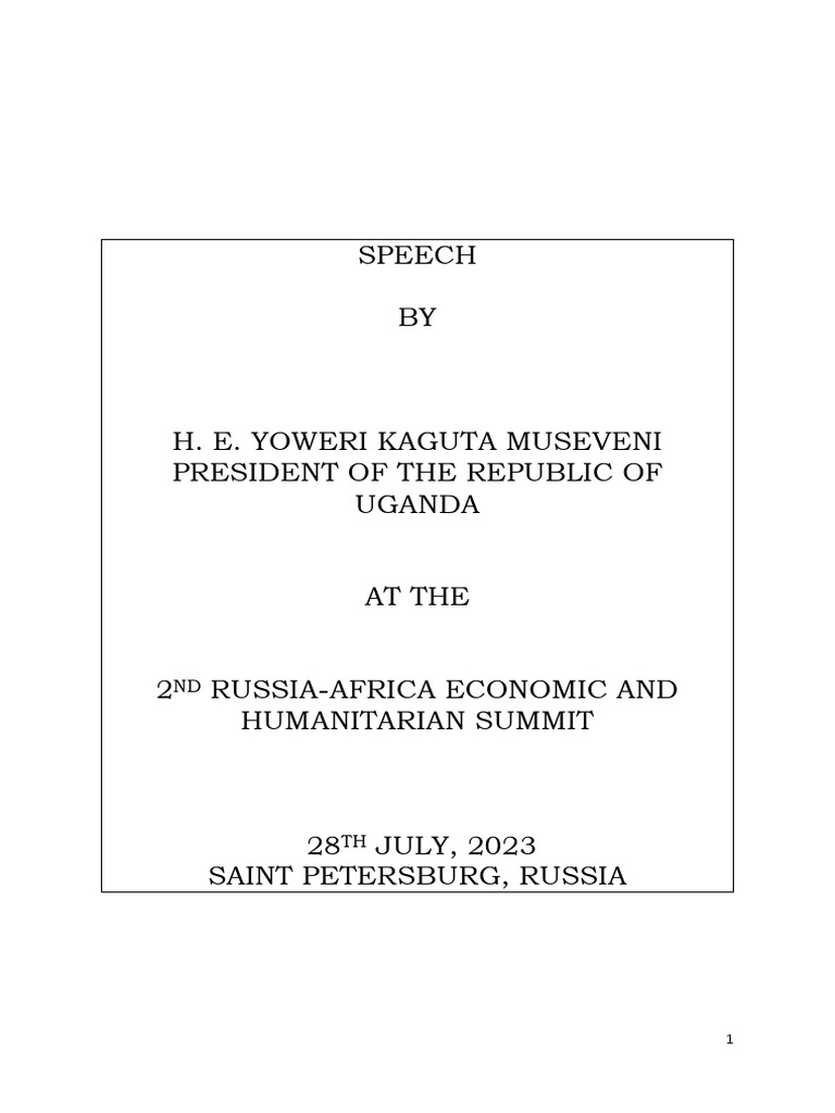 2nd Russia Africa Speech Edited | PDF | Imperialism | Africa