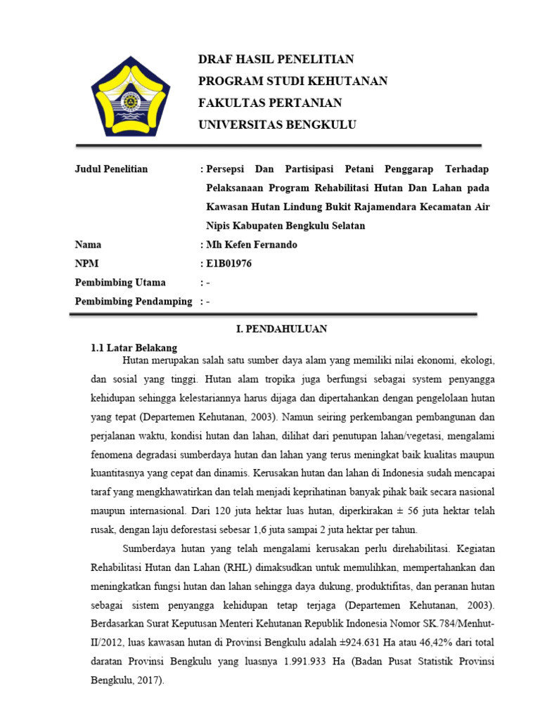 Revisi Draf Pra Proposal | PDF