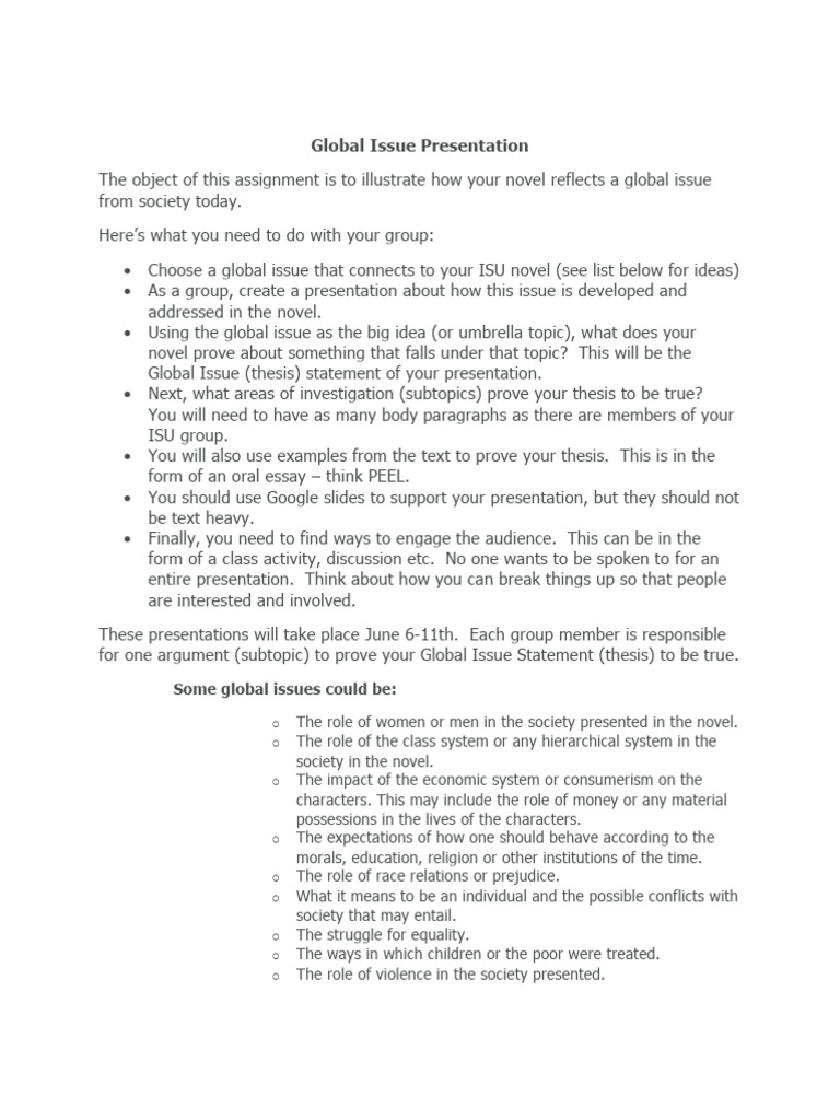 Global Issue Presentation1 | PDF | Liberal Arts Education | Social ...