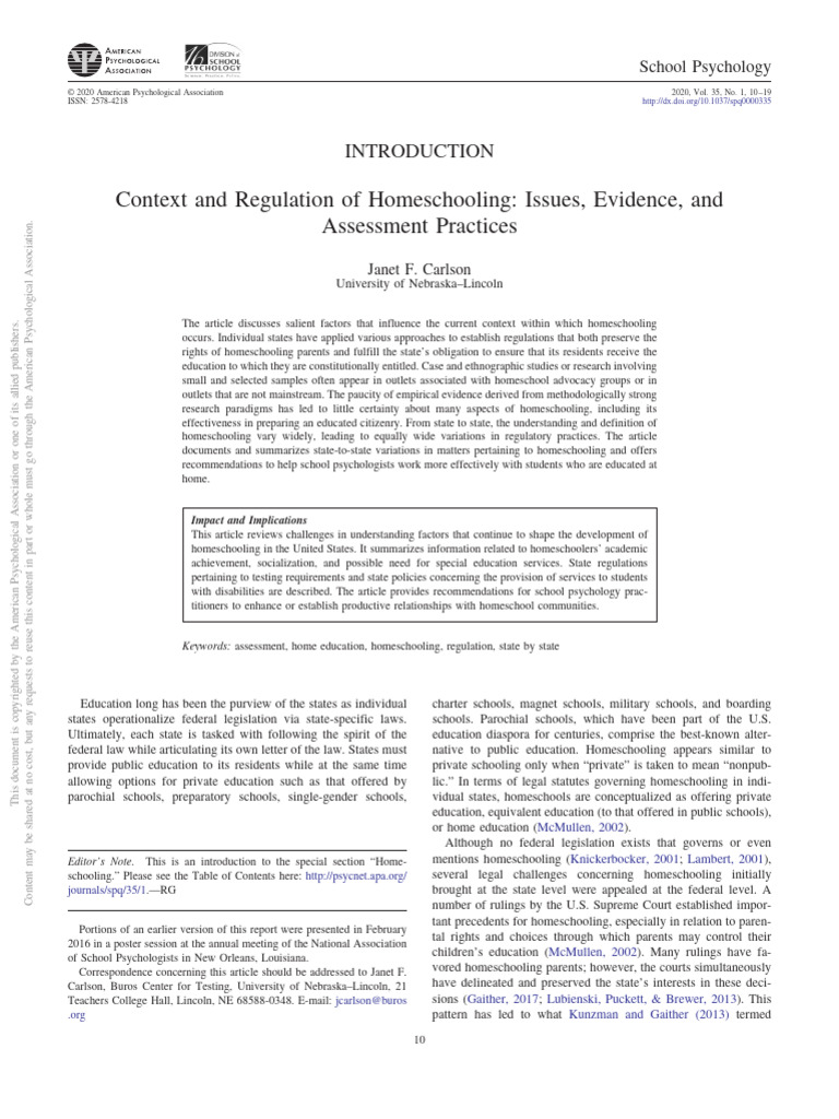 Reviw Homeschooling | PDF | Homeschooling | School Psychology
