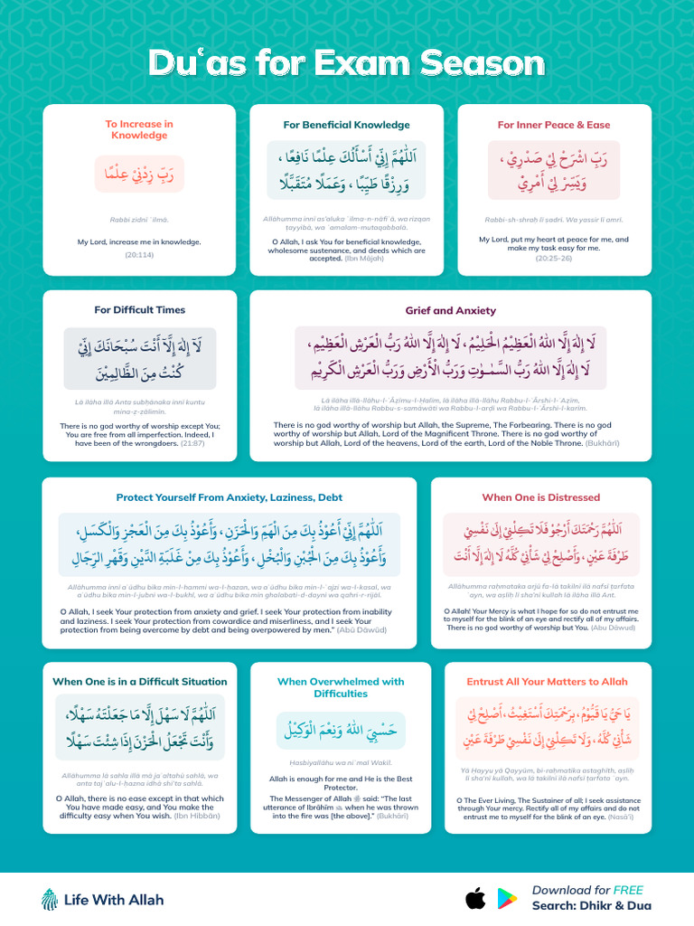 Duas_for_Exam_Poster | PDF | Abrahamic Religions | Islamic Belief And ...