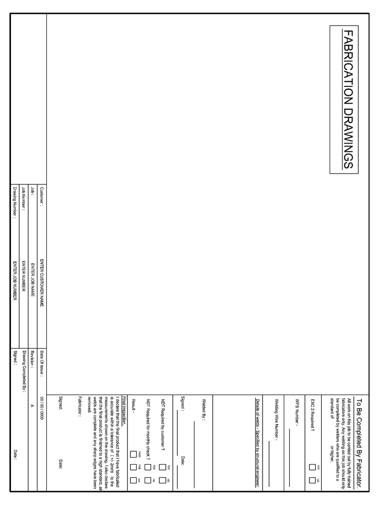 CE Fabrication Drawings Template | PDF
