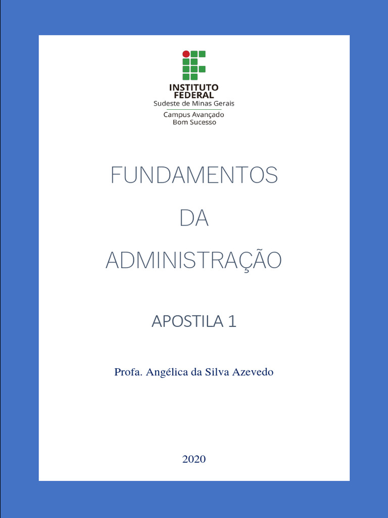 Fundamentos da Administração: Apostila 1 | PDF | Liderança | Planejamento