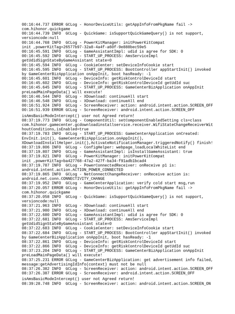 GameCenter App Log Analysis | PDF | Computers | Technology & Engineering