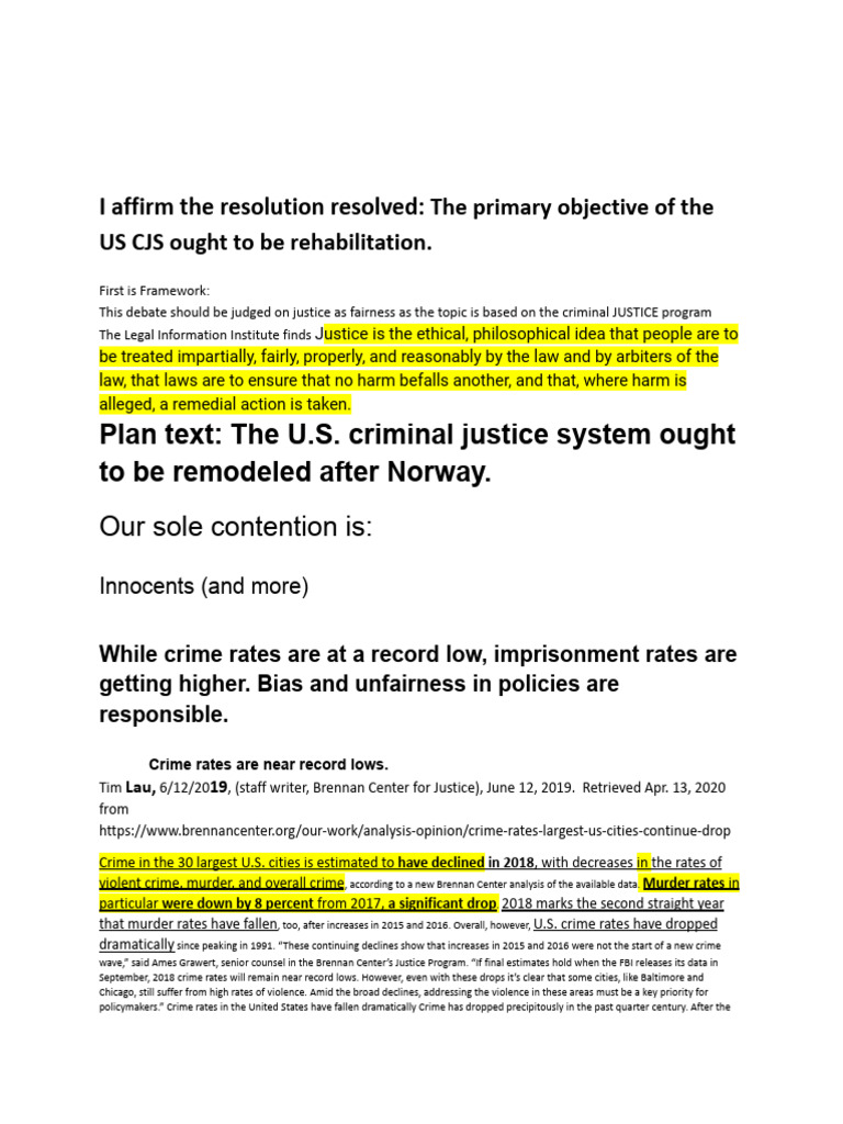 Aff Criminal Justice Program Case | PDF | Prison | Rehabilitation ...