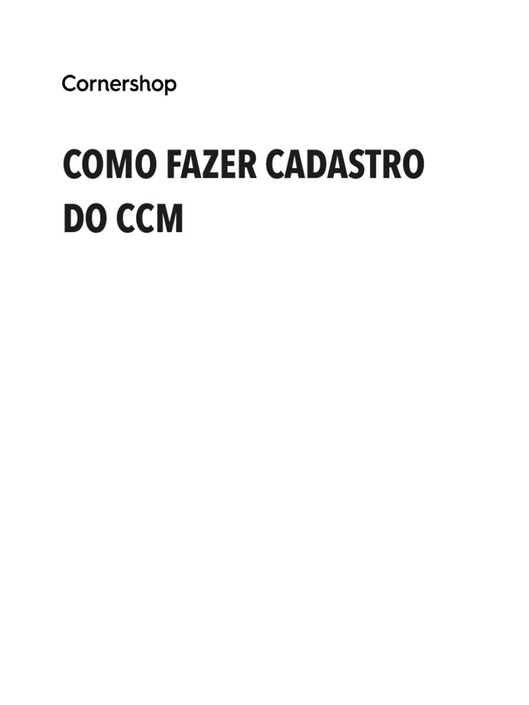 Como Fazer Cadastro No CCM | PDF | Brasil