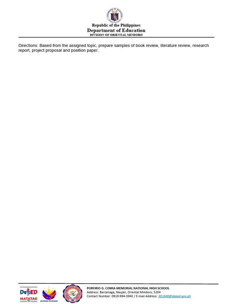 For Culminating Activity RWS | PDF | Cognition