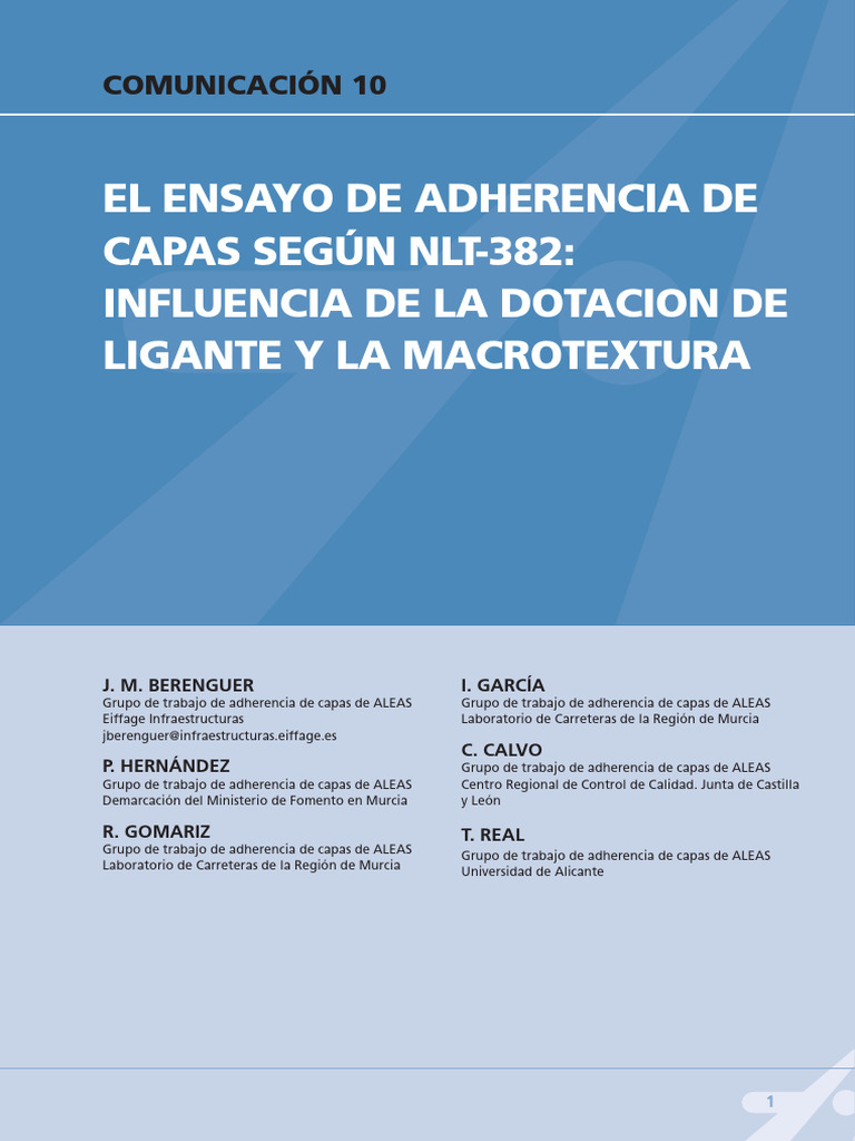 El Ensayo de Adherencia de Capas Segun NLT 382 | PDF | Elasticidad (Física) | Cantidades fisicas