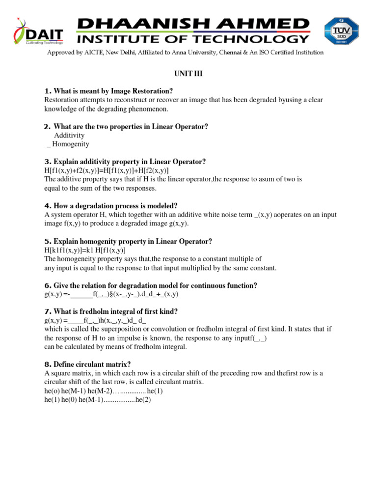 unit 3,4,5 2 marks, question bank - MEDICAL IMAGE PROCESSING | Download ... unit 3,4,5 2 marks, question bank - MEDICAL IMAGE PROCESSING | Download ...