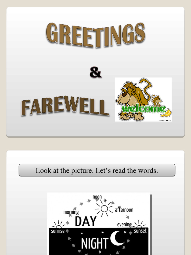 Greetings Farewell | PDF