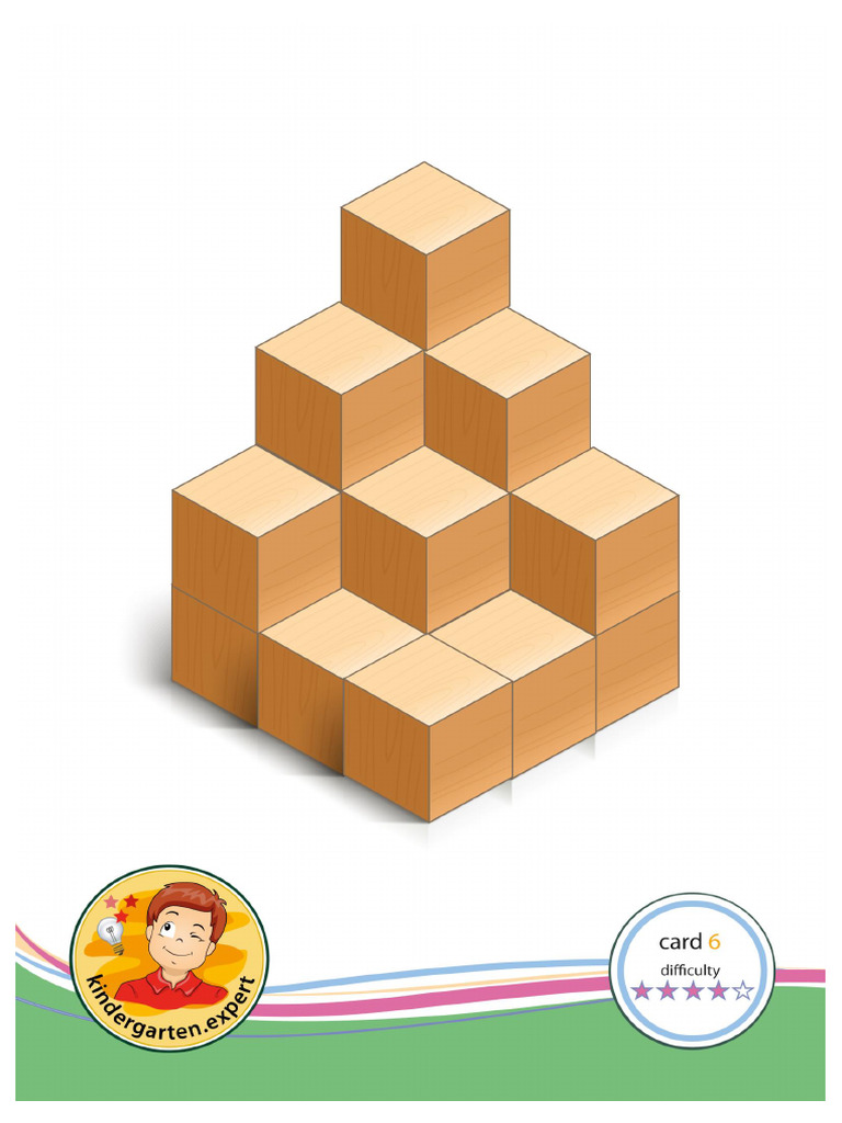 Buiding Card 6, Difficulty 4 for Block Area, For Kindergarten and ...