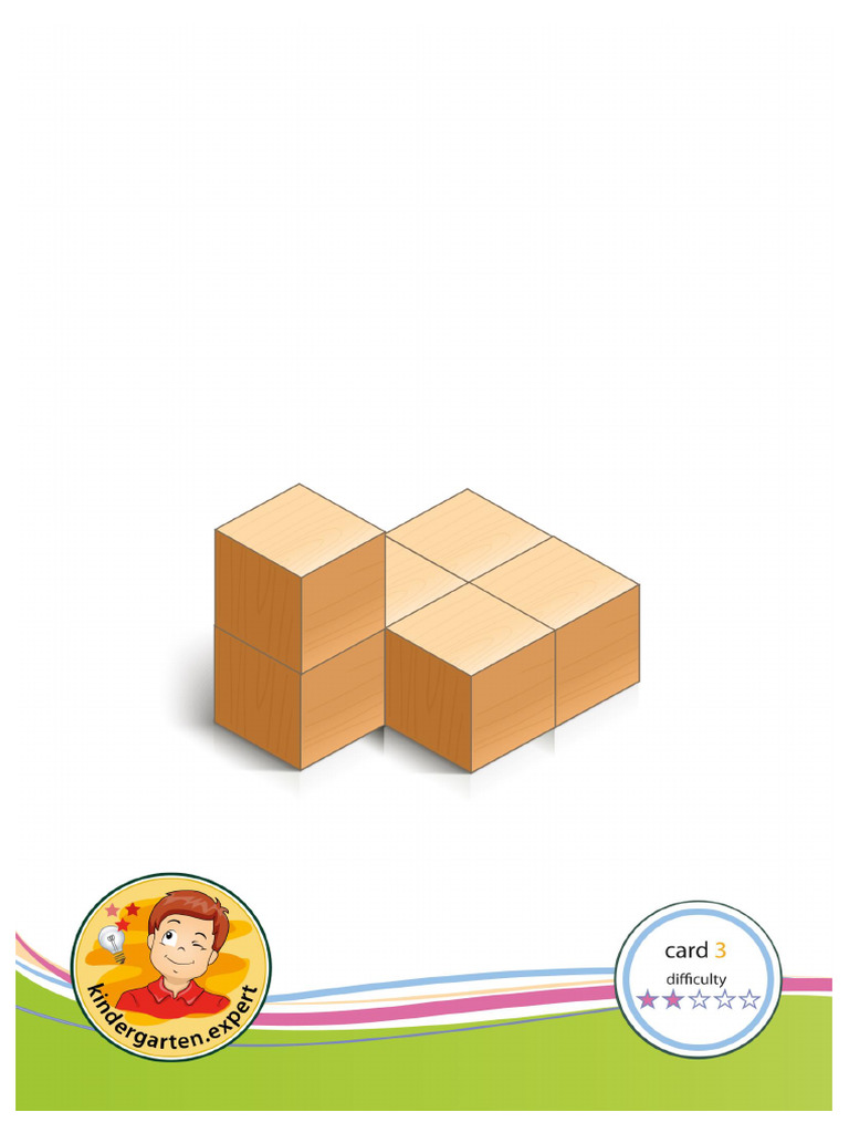 Buiding Card 3, Difficulty 2 For Block Area, For Kindergarten and ...
