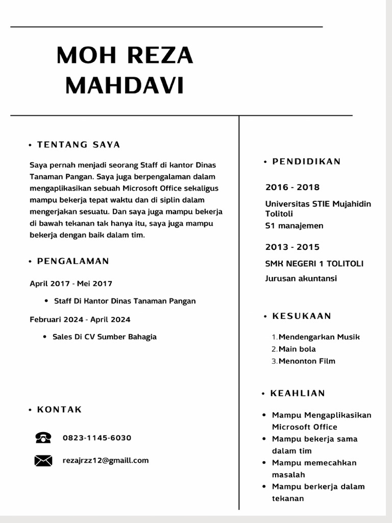 CV Moh Reza Mahdavi | PDF
