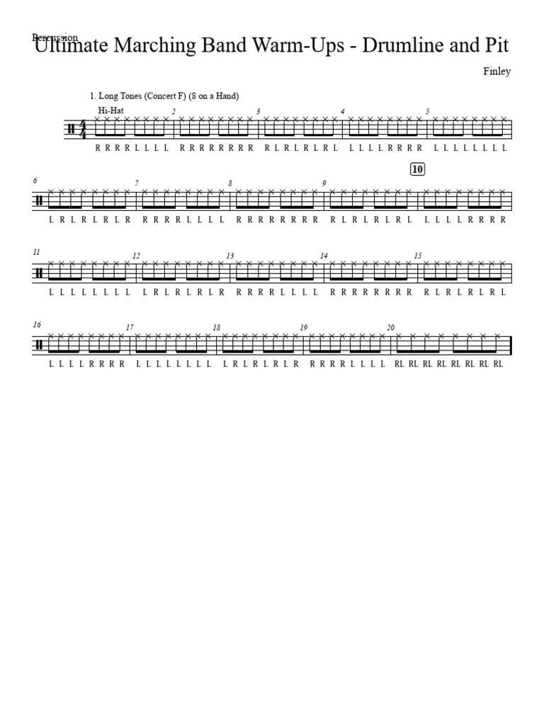 Ultimate Marching Band Warm-Ups - Pit and Drumline Parts - Percussion ...