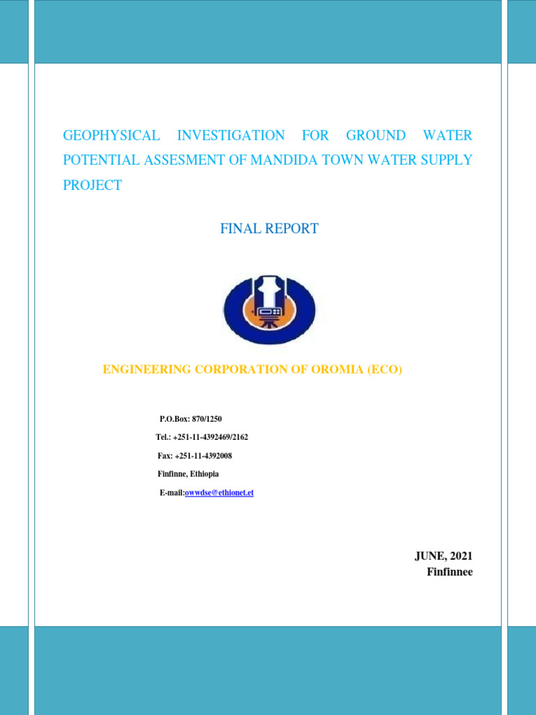 Mandida Geophysical Investigation For Oromia (13 TOWNS) | PDF | Aquifer ...