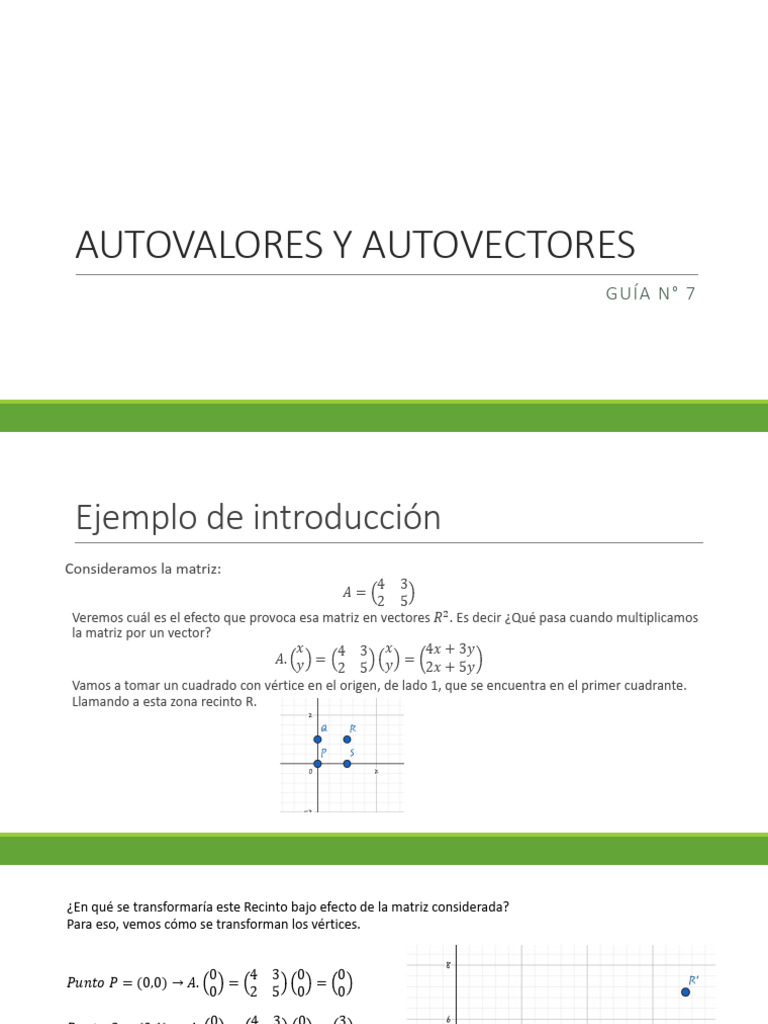 Autovalores y Autovectores: Guía Práctica | PDF | Valores propios y vectores propios | Matriz ...