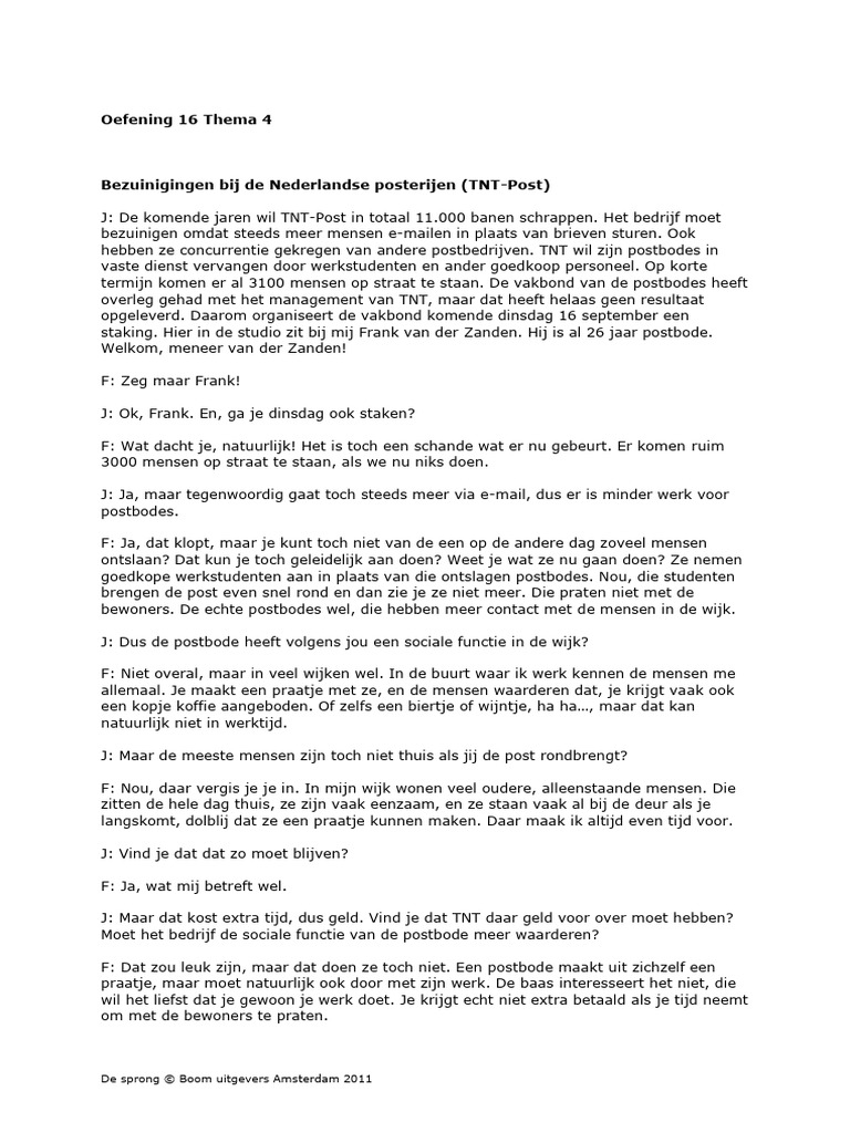 Oefening 16 - Transcript | PDF