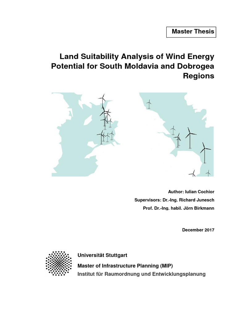 Master Thesis - Land Suitability Analysis of Wind Energy Potential For South Moldavia and ...