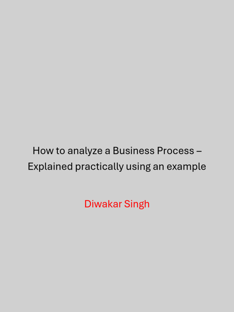 Business Process Analysis | PDF | Business Process | Automation