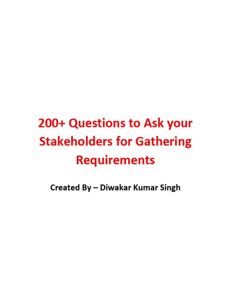 Requirement Gathering Questions | PDF | Customer Relationship ...