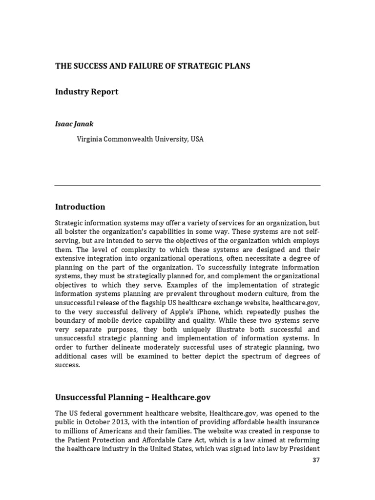 3.PJMS - Vol.19.Issue1.2014 Success & Failure of Strategic Plans | PDF | Android (Operating ...
