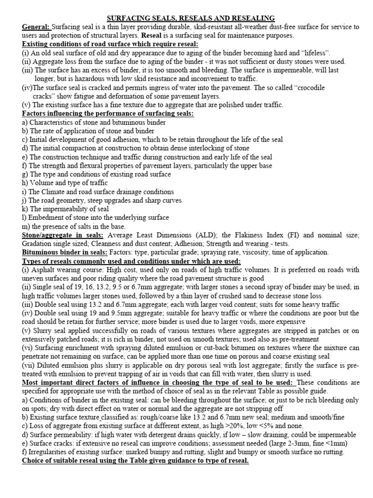 Surfacing Seals | PDF | Road Surface | Road