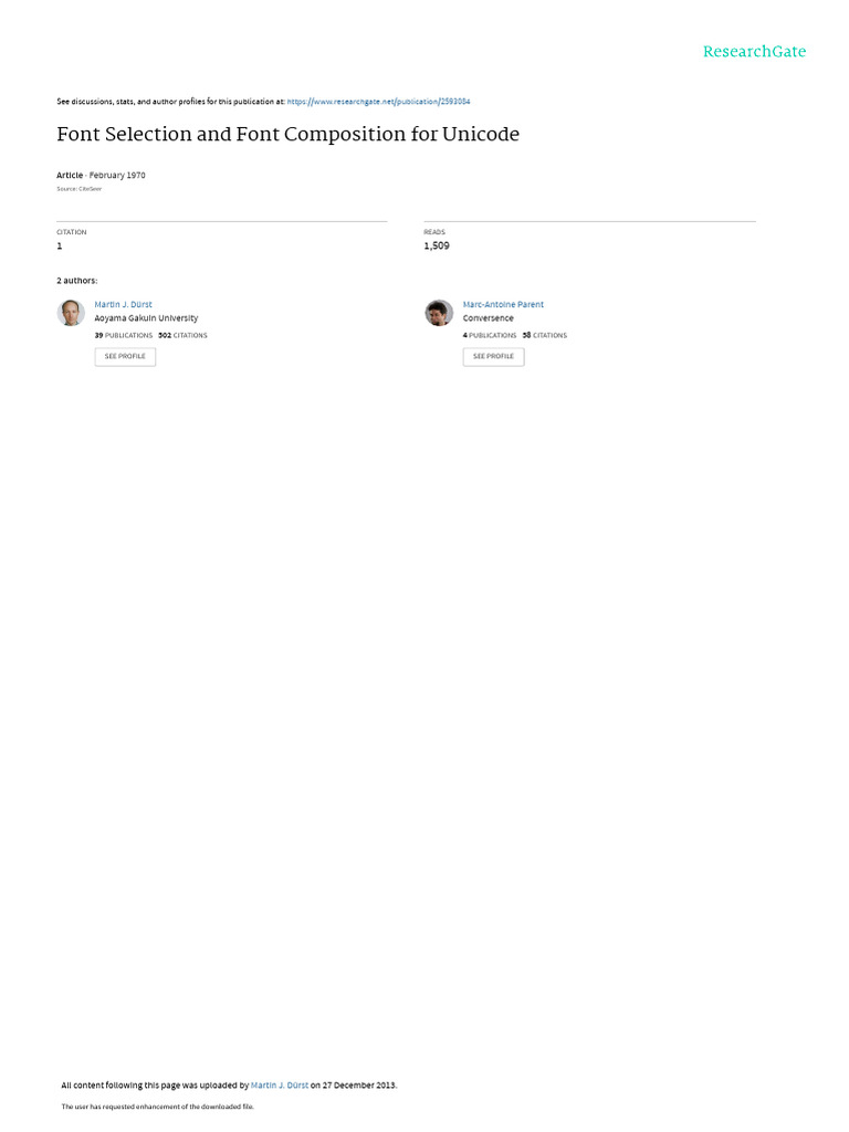 Font Selection and Font Composition For Unicode | PDF | Typefaces | Class (Computer Programming)
