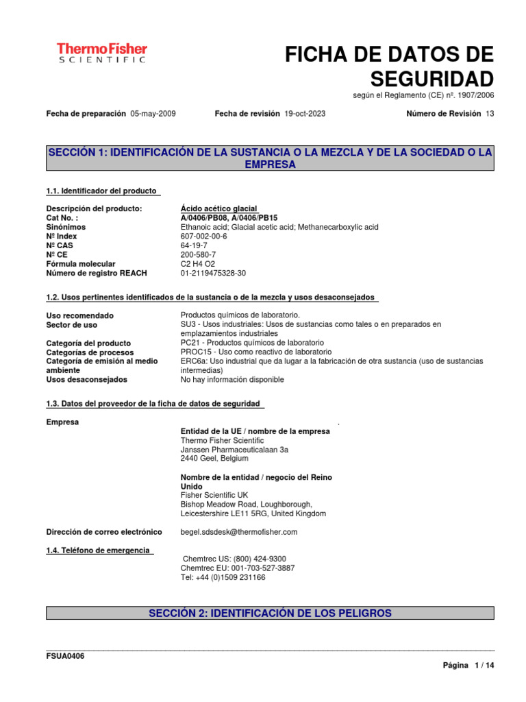 ML Acetic Acid Glacial For HPLC Certified | PDF | Residuos | Agua