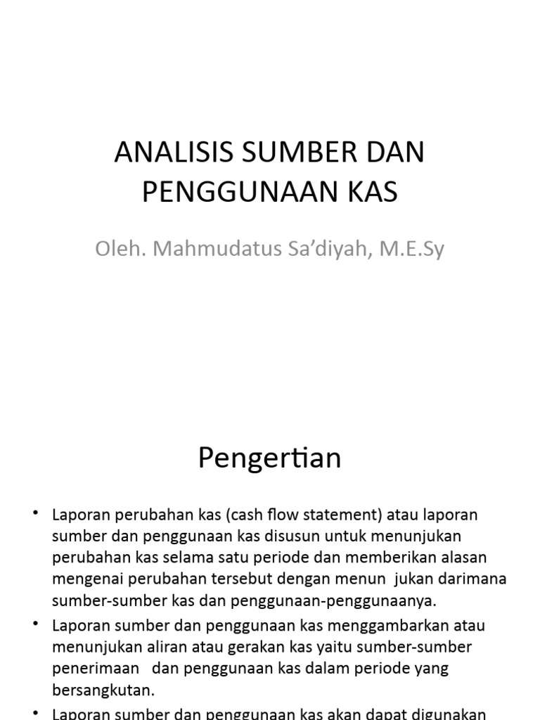 Analisa-sumber-dan-penggunaan-Kas | PDF