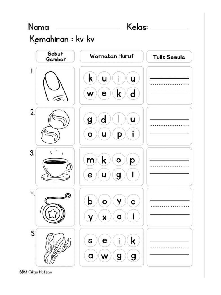 Latihan KV, KVKV, KVKVKV, KVK | PDF
