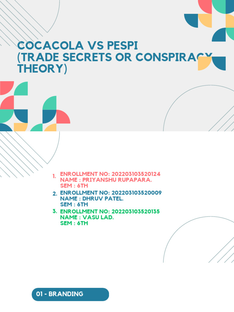 Cocacola Vs Pespi (Trade Csec | PDF | Pepsi Co | Trade Secret