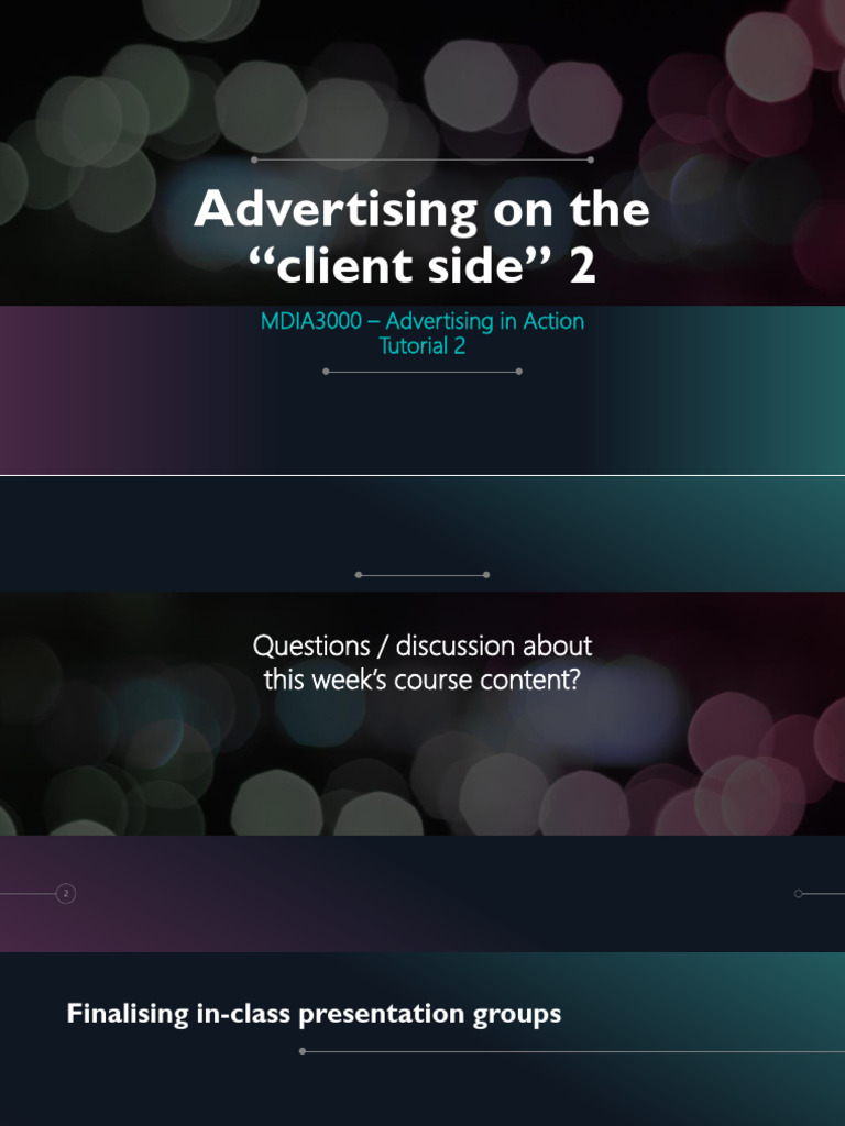 MDIA3000 Tutorial 2 | PDF | Advertising | Marketing