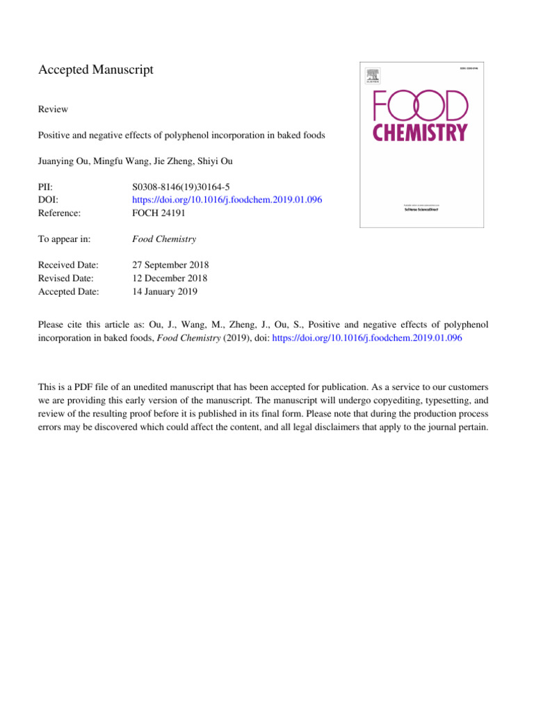 Positive and Negative Effects of Polyphenol Incorporation in Baked ...