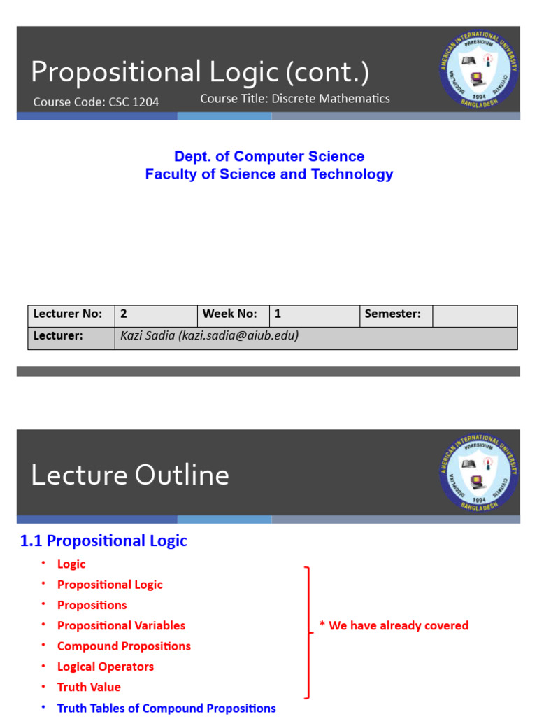 DM 2 PropositionalLogic2 | PDF | Logic | Mathematical Logic