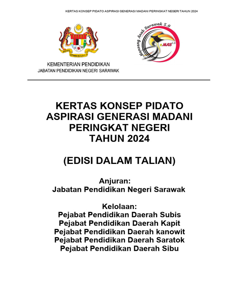 Kertas Konsep Pidato (Negeri) 2024 | PDF