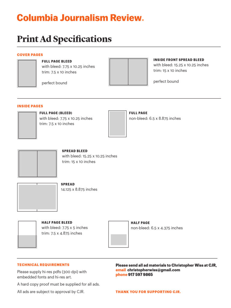 Print Ad Size Specifications | PDF