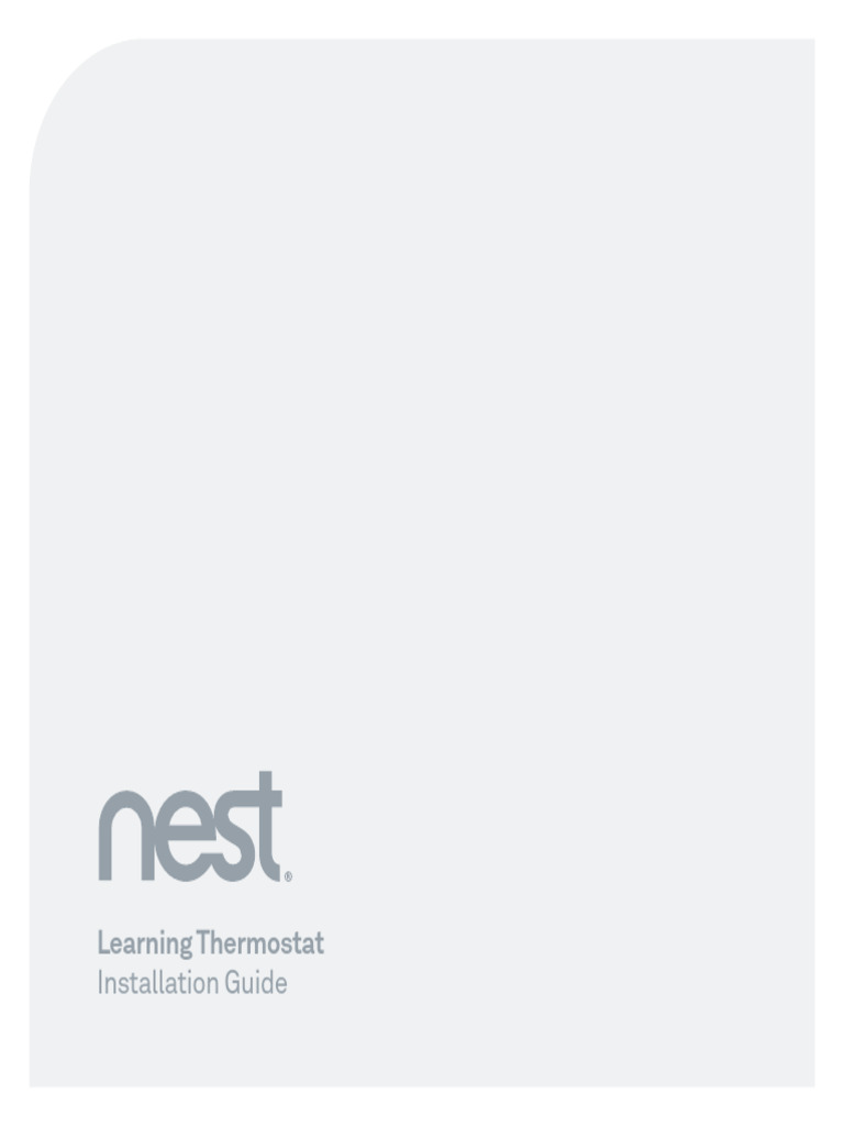 Nest Thermostat Installation Guide | PDF | Bienes manufacturados ...