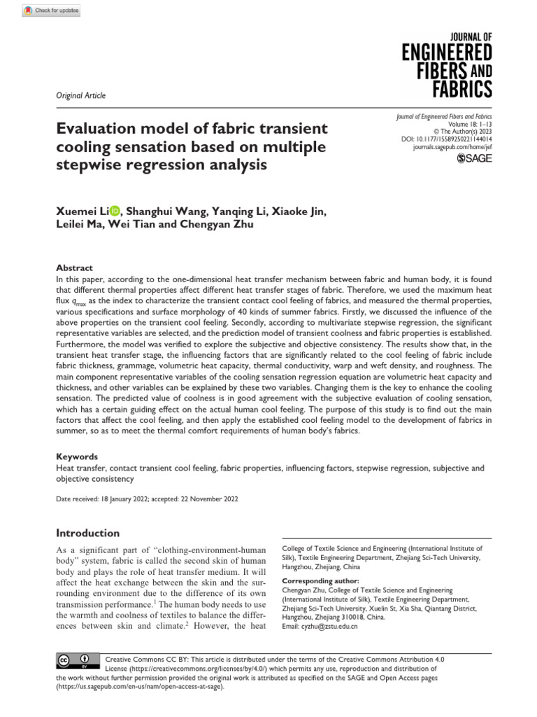 evaluation-model-of-fabric-transient-cooling-sensation-based-on