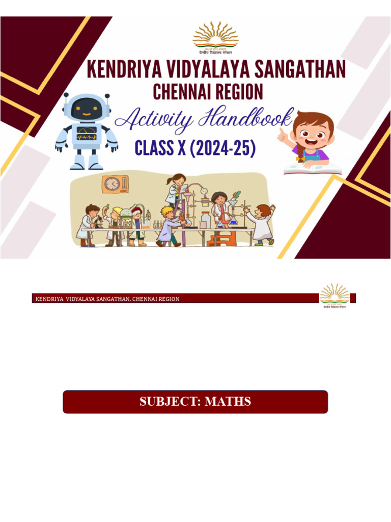 Class X Maths Activity Handbook 2024-25 | PDF | Trigonometry | Area