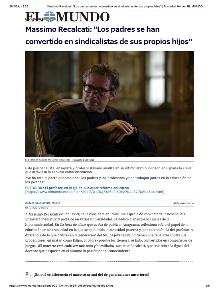 Massimo Recalcati_ _Los padres se han convertido en sindicalistas de ...