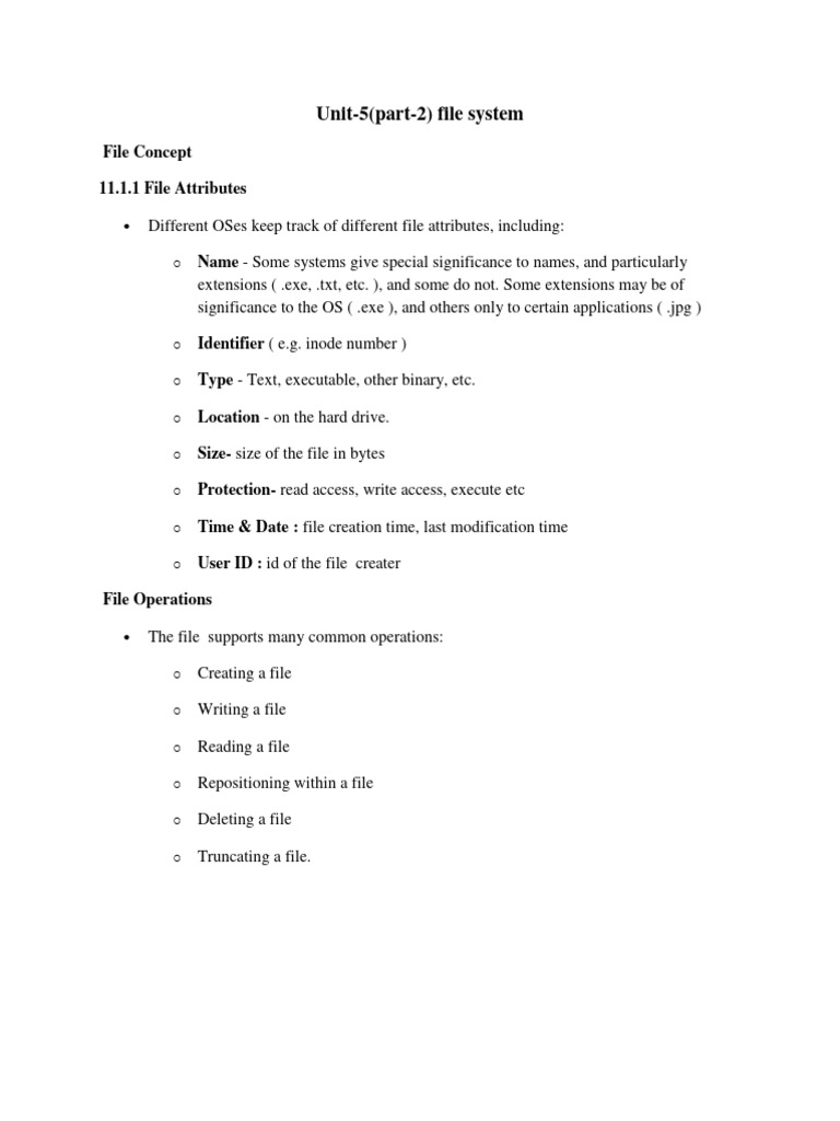 Unit 5-Part2 (File Systems) | PDF | Computer File | File System