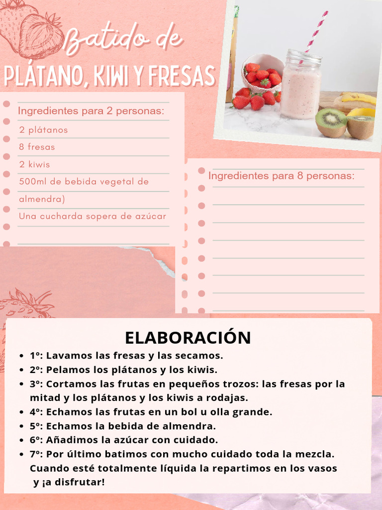 Documento A4 Receta Tarta de Fresa Scrapbook Rosa | PDF | Cocina, comidas y vino | Salud y bienestar
