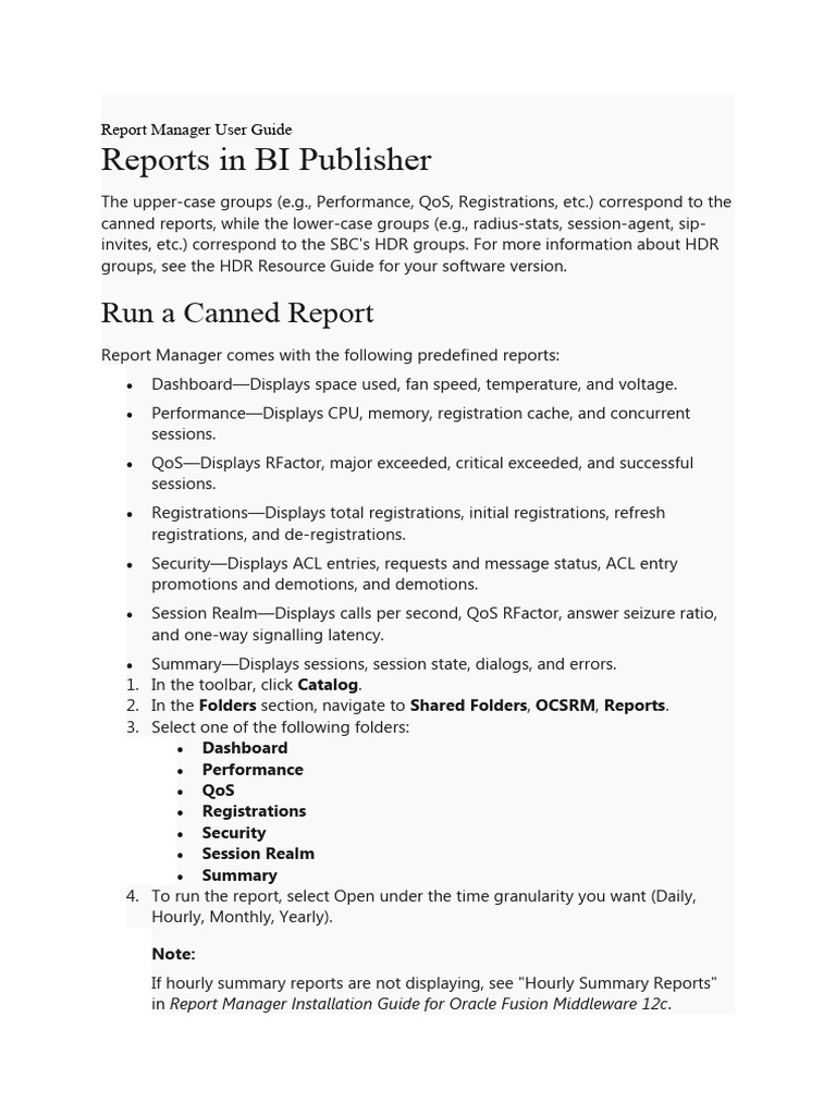 Bip Report Manager User Guide Pdf Table Database Sql