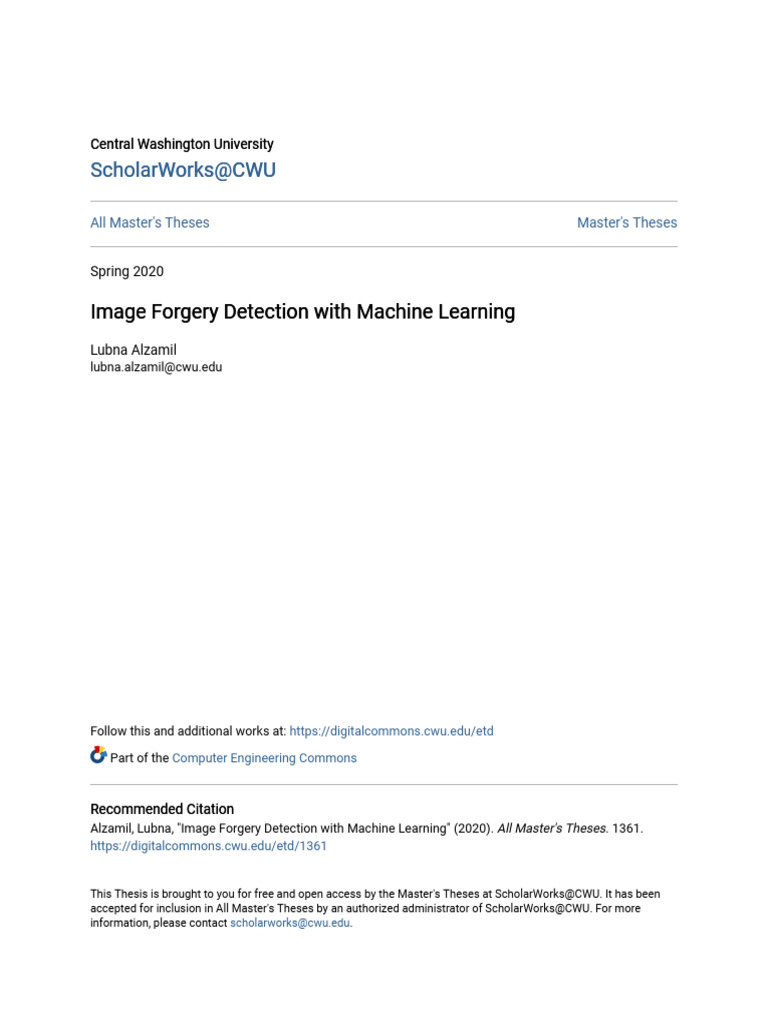 Image Forgery Detection Thesis 2020 | PDF | Support Vector Machine ...