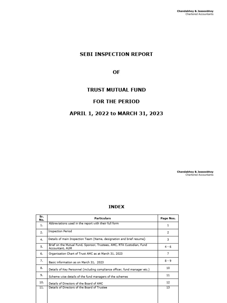Trust Inspection Report Final Draft | PDF | Securities (Finance ...