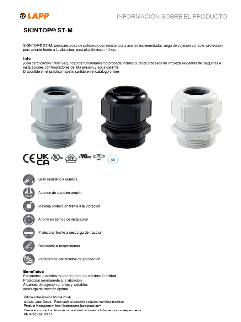 Información Prensaestopas SKINTOP® ST-M | PDF
